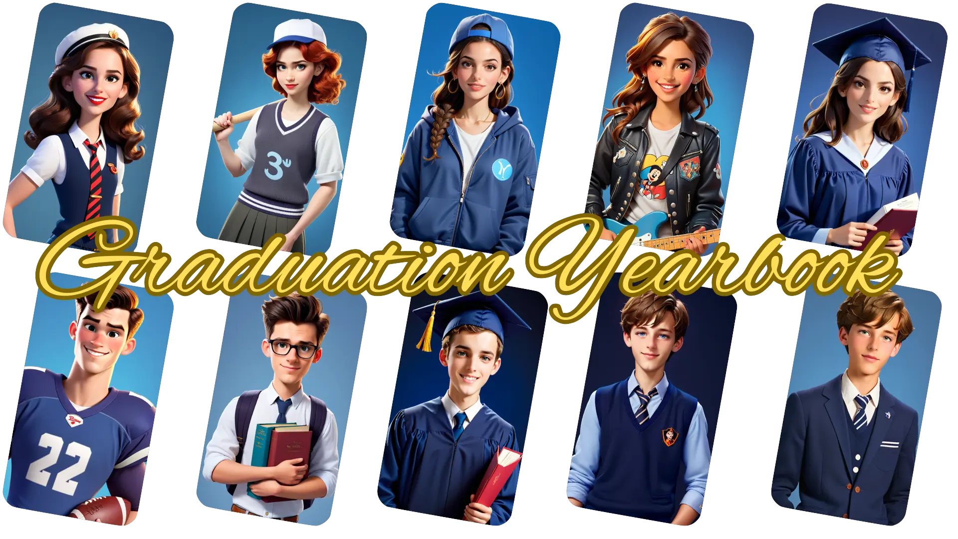 Graduation Photos with Yearbook - KaCha